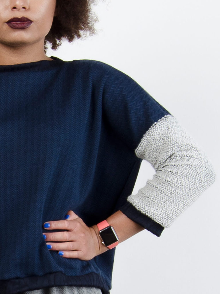 Box Jumper in Navy x Grey – Antiform