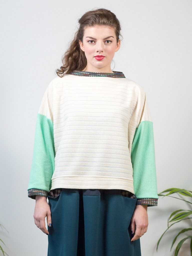 Box Jumper in Cream x Mint – Antiform