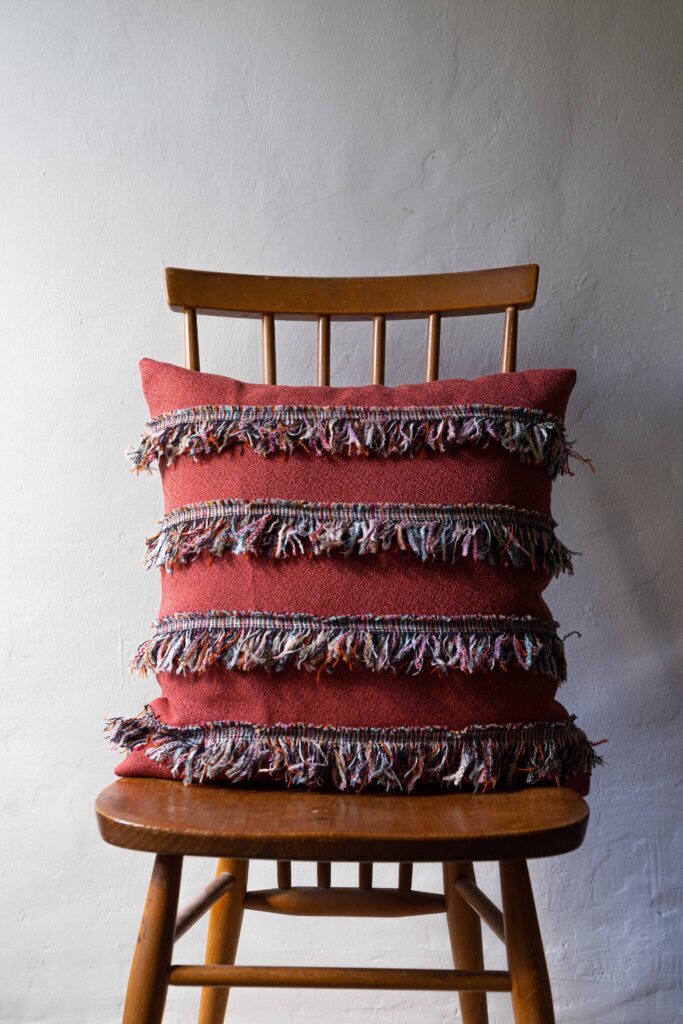 Raspberry Square Wool Cushion – Antiform